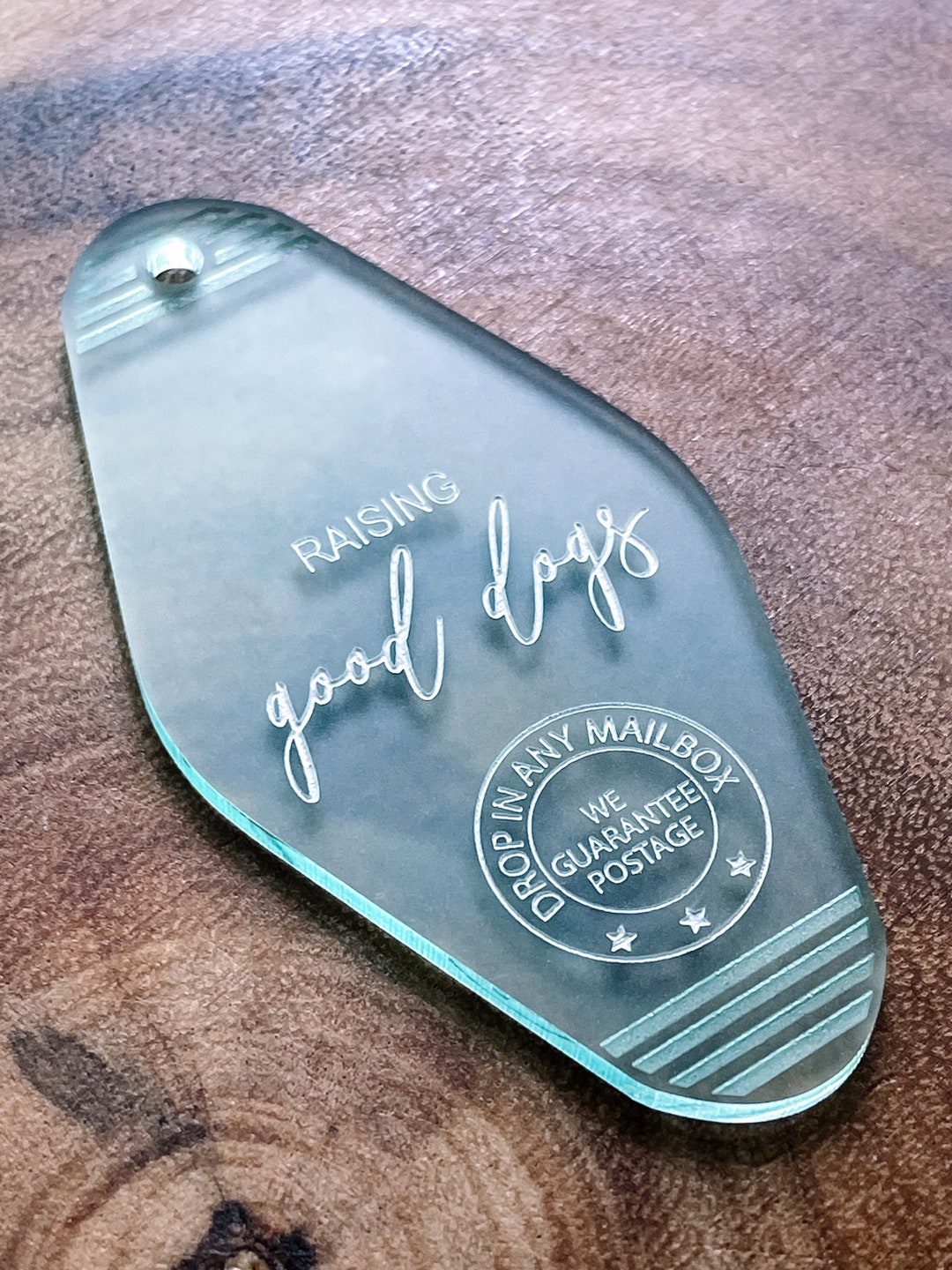 Retro Motel Key Fob, Raising Good Dogs, Dog Lover Keychain, Funny Dog ...