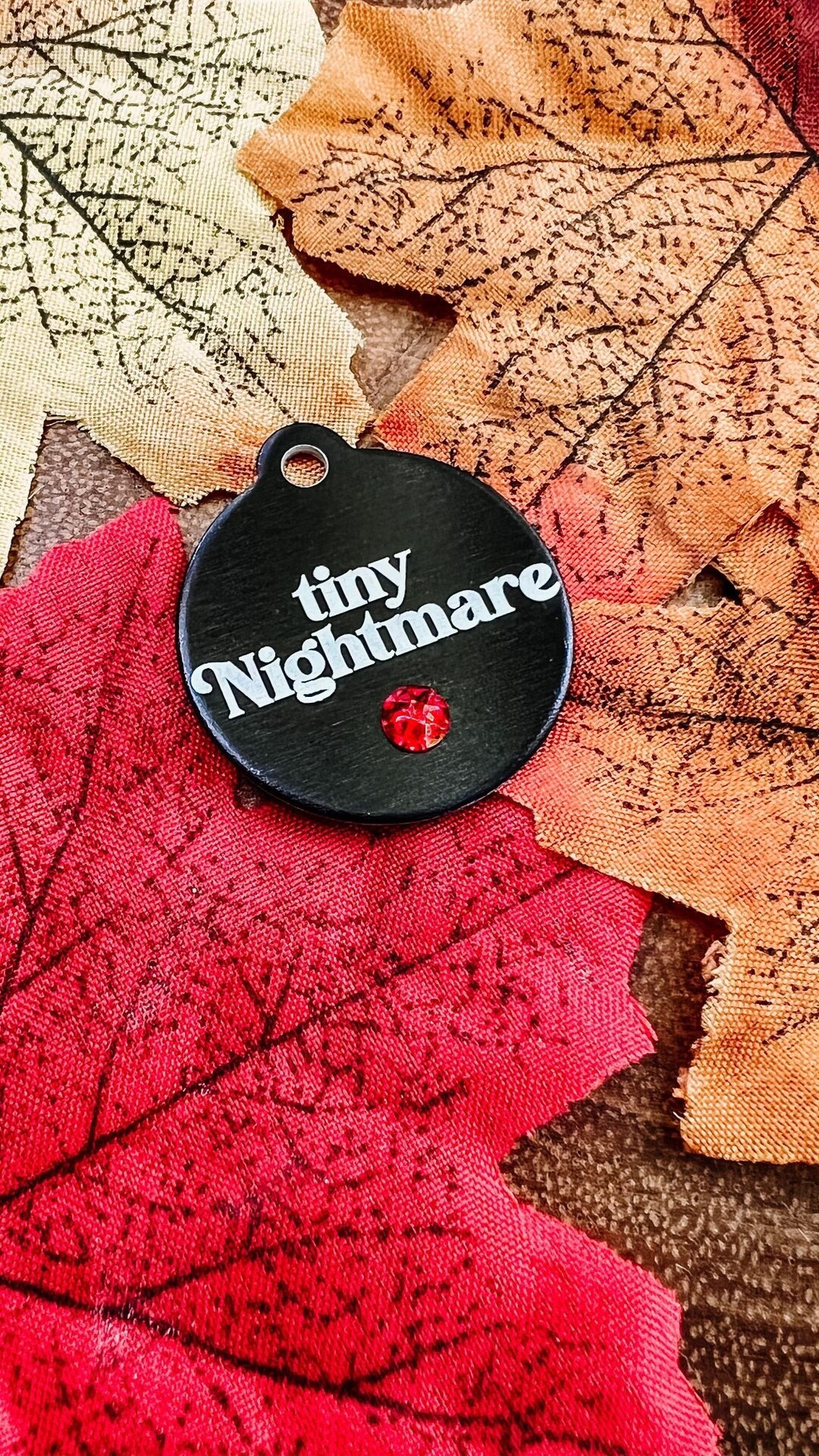 Tiny Nightmare Halloween Dog Tag, Funny Dog Tag, Metal Dog Tag - Etsy