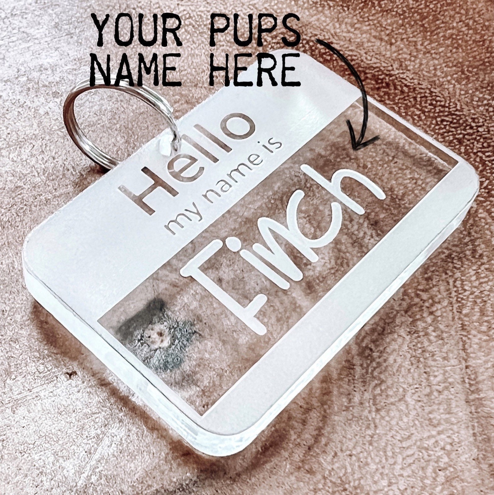 Hello My Name Is: Dog Name Tag, Thick Acrylic - Etsy