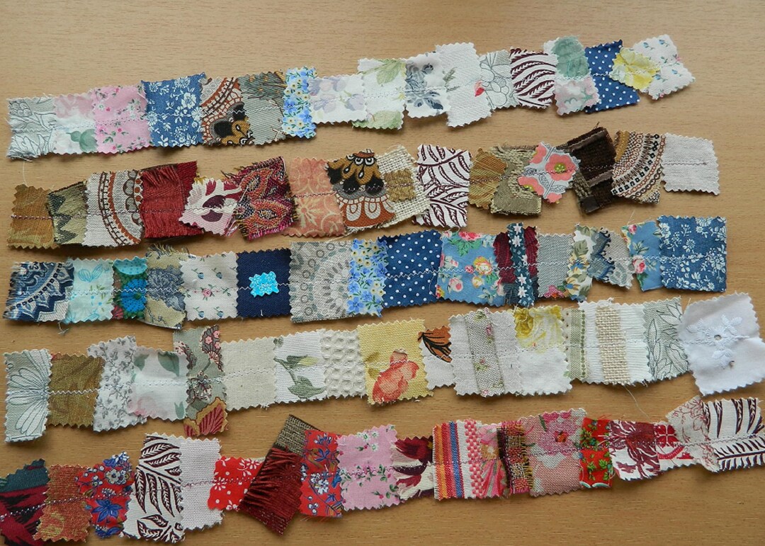 Fabric Snippet Strips, Scrap Fabric Embellishments for Junk Journals ...