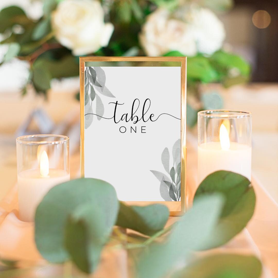 Minimalist Table Number Cards, Classic Table Decor for Wedding ...