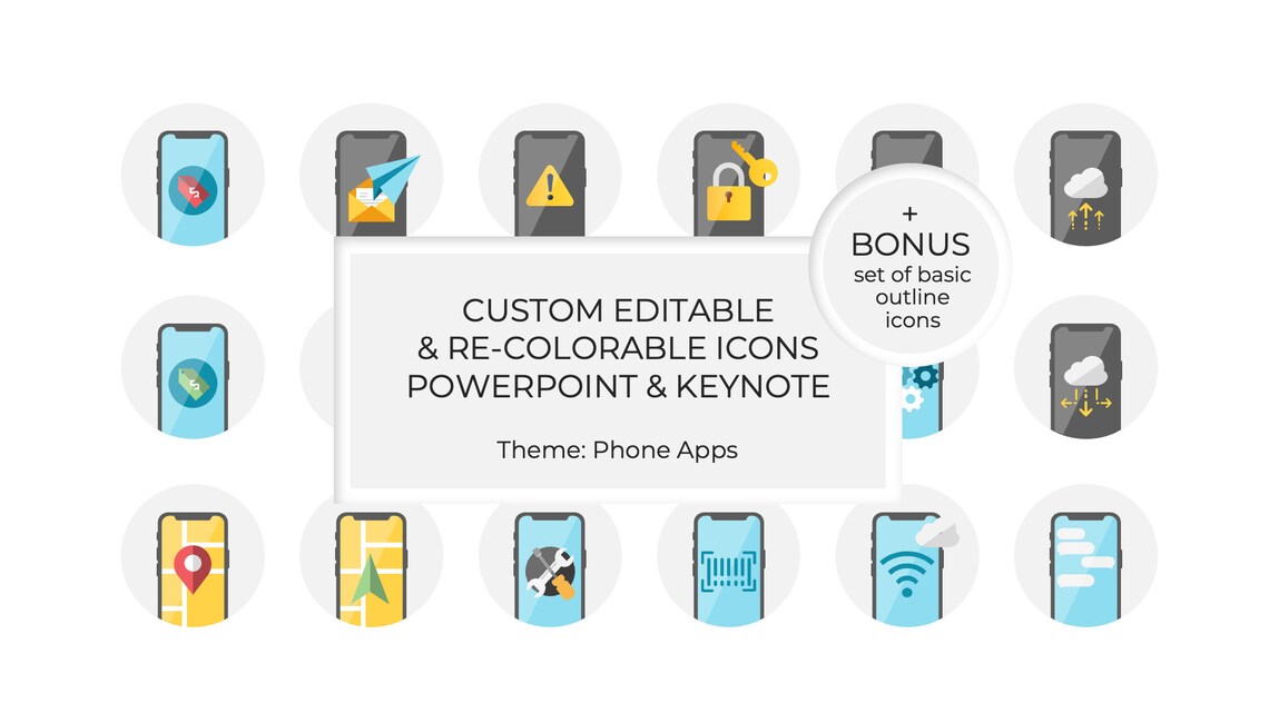 Custom Powerpoint-specific Recolorable Icons, Phone App Icons ...