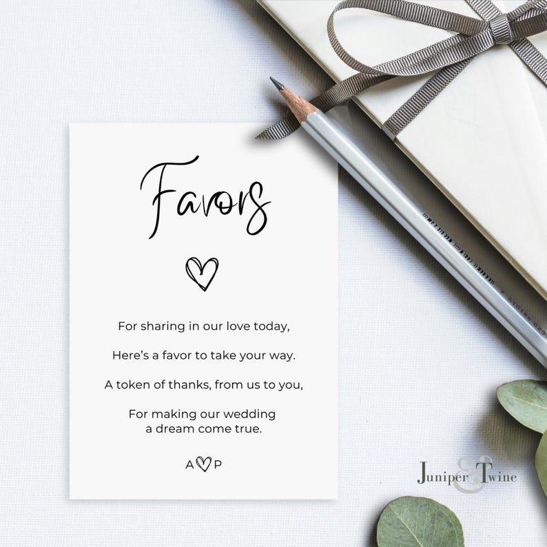Minimalist Wedding Favor Sign Template, Fully Editable Canva Sign ...
