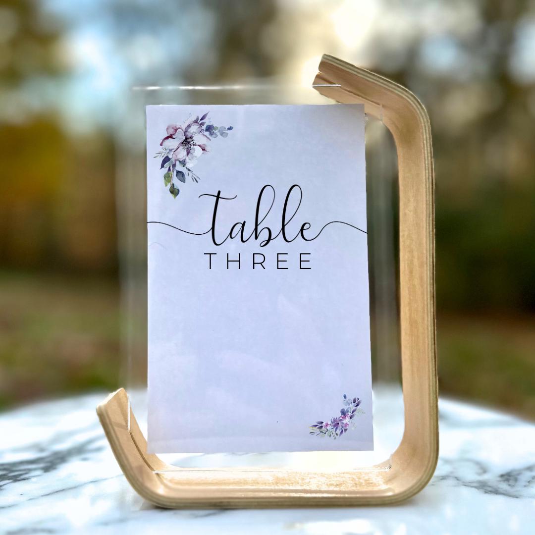 Minimalist Table Number Cards, Classic Table Decor for Wedding, Floral ...