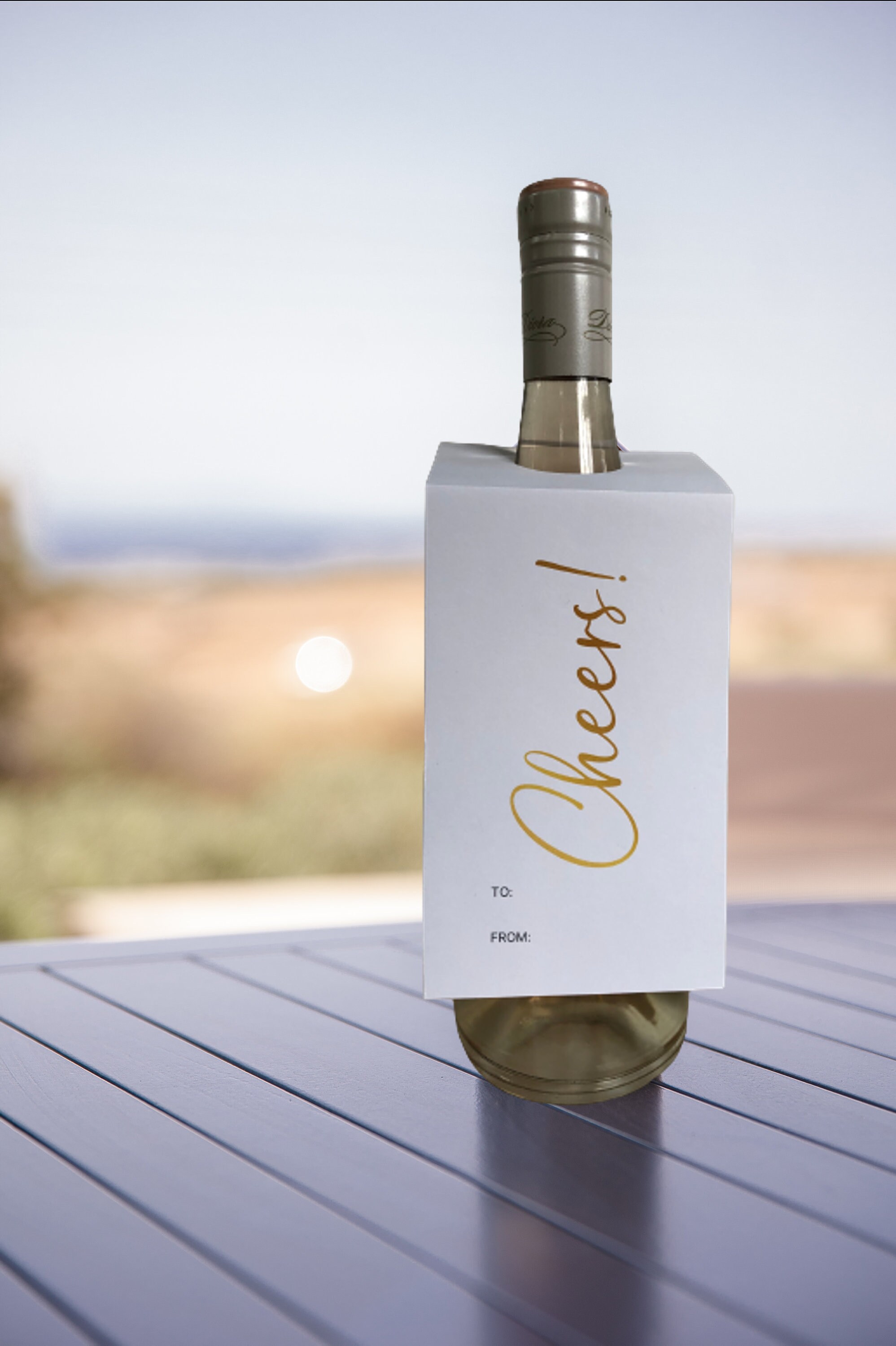 Cheers Wine Bottle Gift Tag Printable Wedding Holiday - Etsy