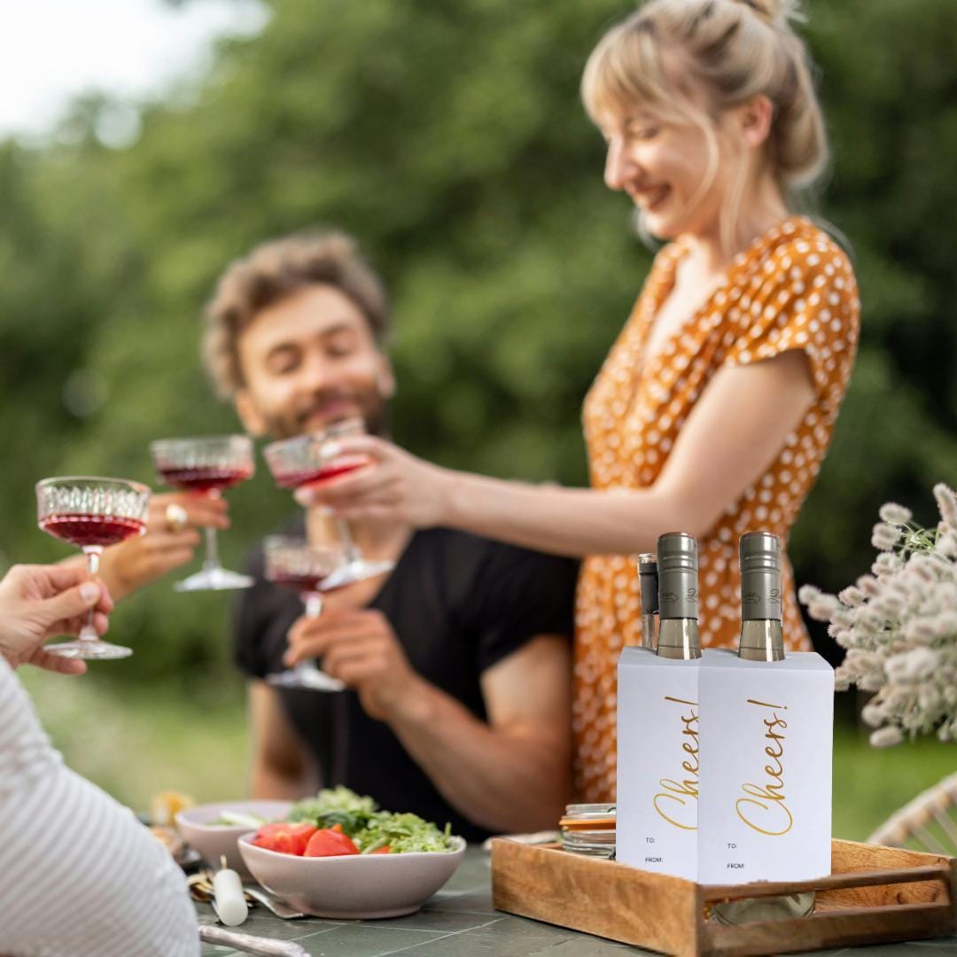 Cheers Wine Bottle Gift Tag, Printable, Wedding, Holiday, Birthday ...