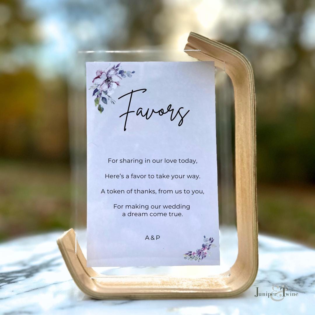 Minimalist Wedding Favor Sign Template, Fully Editable Canva Sign ...