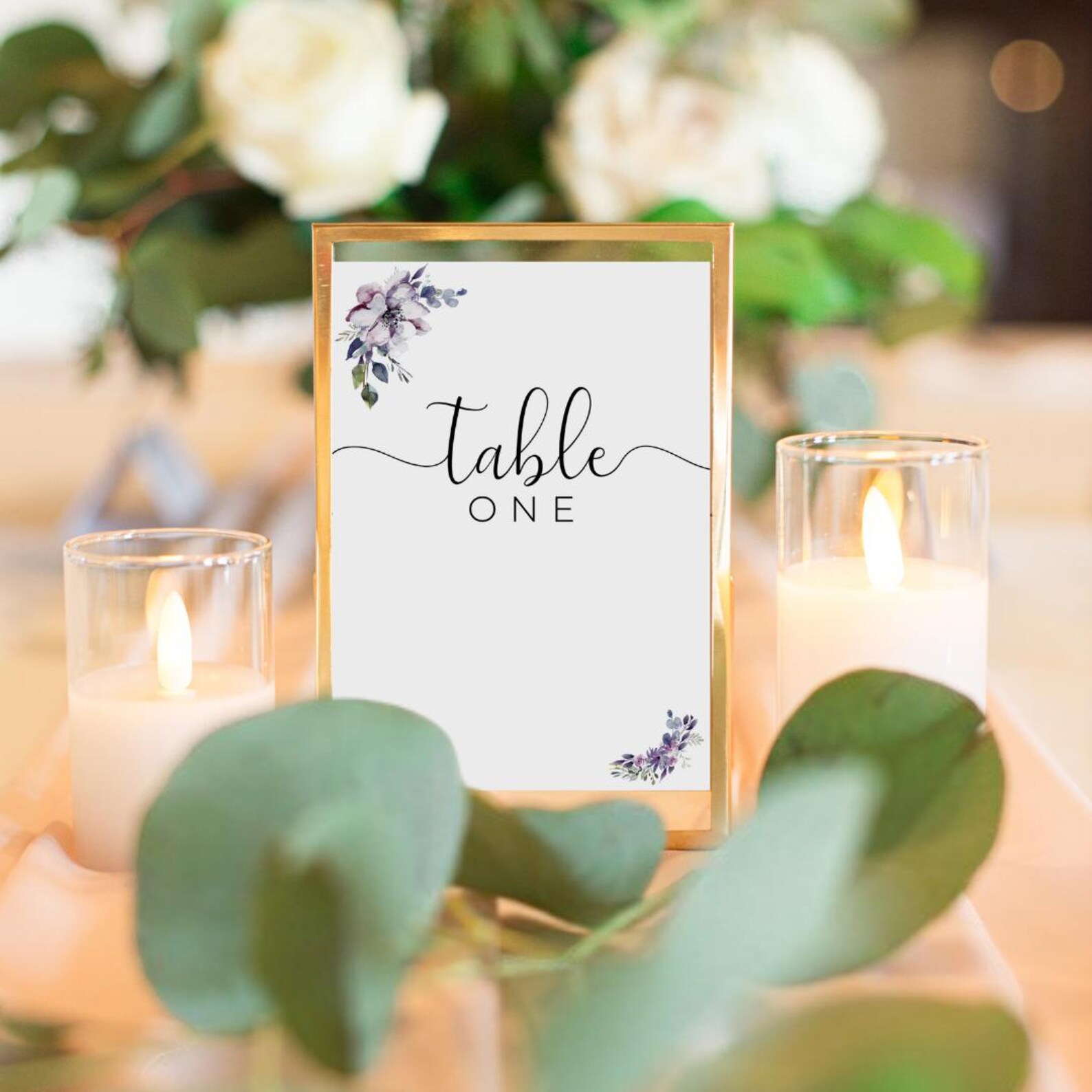Minimalist Table Number Cards, Classic Table Decor for Wedding, Floral ...
