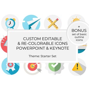 Custom Powerpoint-specific Recolorable Icons, Starter Icons, Powerpoint ...