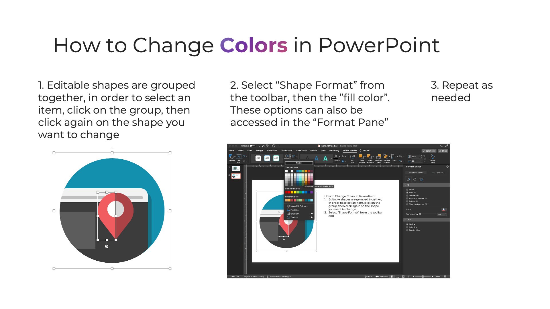 Custom Powerpoint-specific Recolorable Icons, Starter Icons, Powerpoint ...
