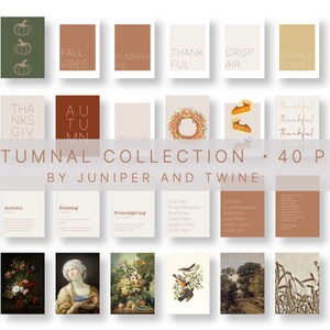 Fall Prints Bundle, Set of 40, Autumnal Printable Art, Pumpkin ...