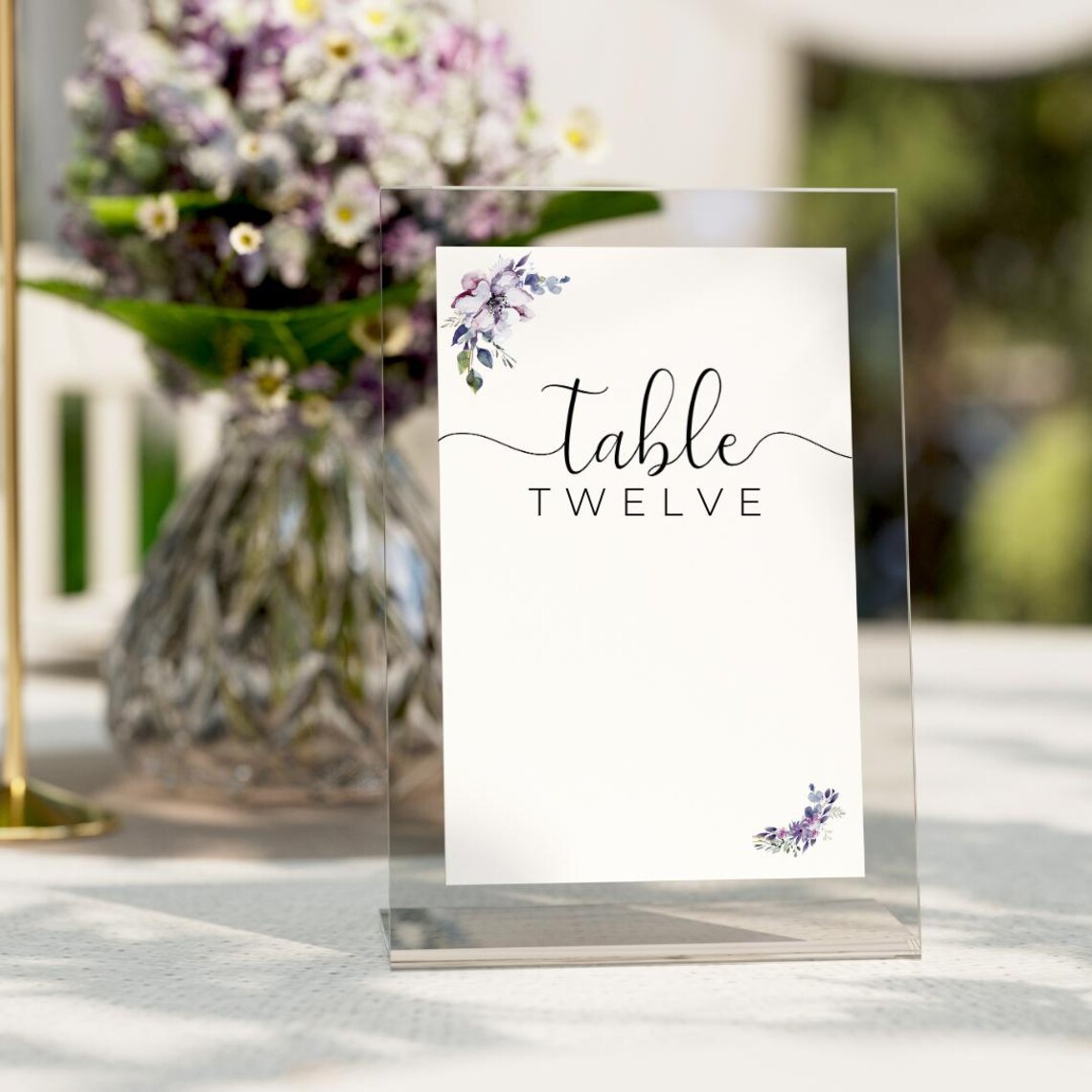 Minimalist Table Number Cards, Classic Table Decor for Wedding, Floral ...