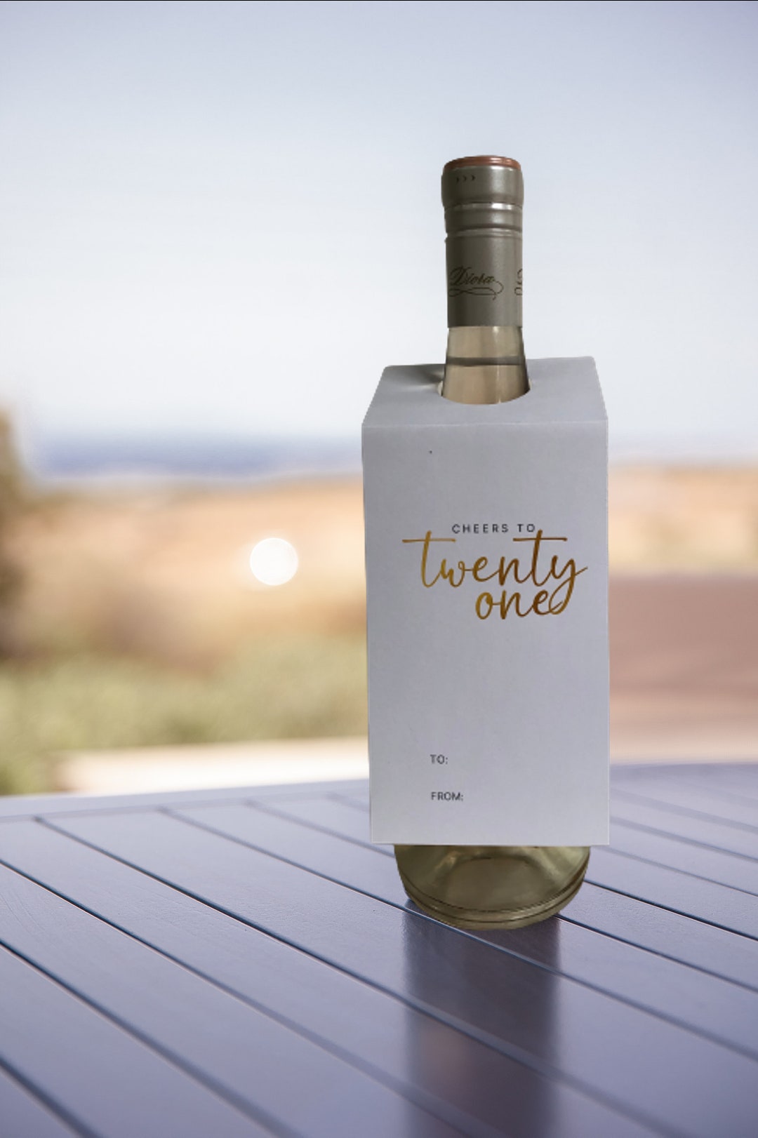 Cheers to Twenty One Wine Bottle Gift Tag Printable 21st - Etsy