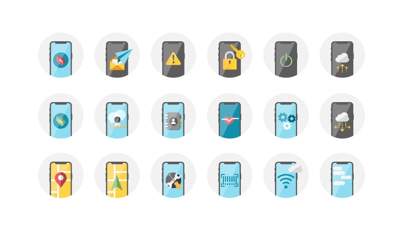 Custom Powerpoint-specific Recolorable Icons, Phone App Icons ...
