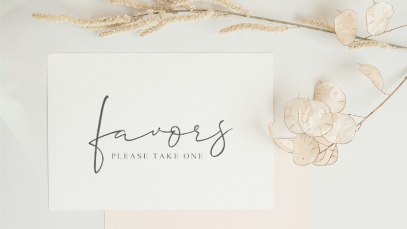 Wedding Favor, Party Favor Sign, Printable Digital File, Modern ...