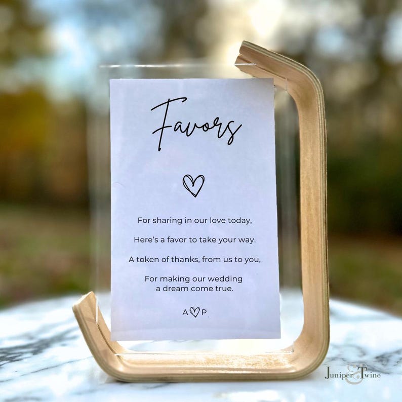 Minimalist Wedding Favor Sign Template, Fully Editable Canva Sign ...