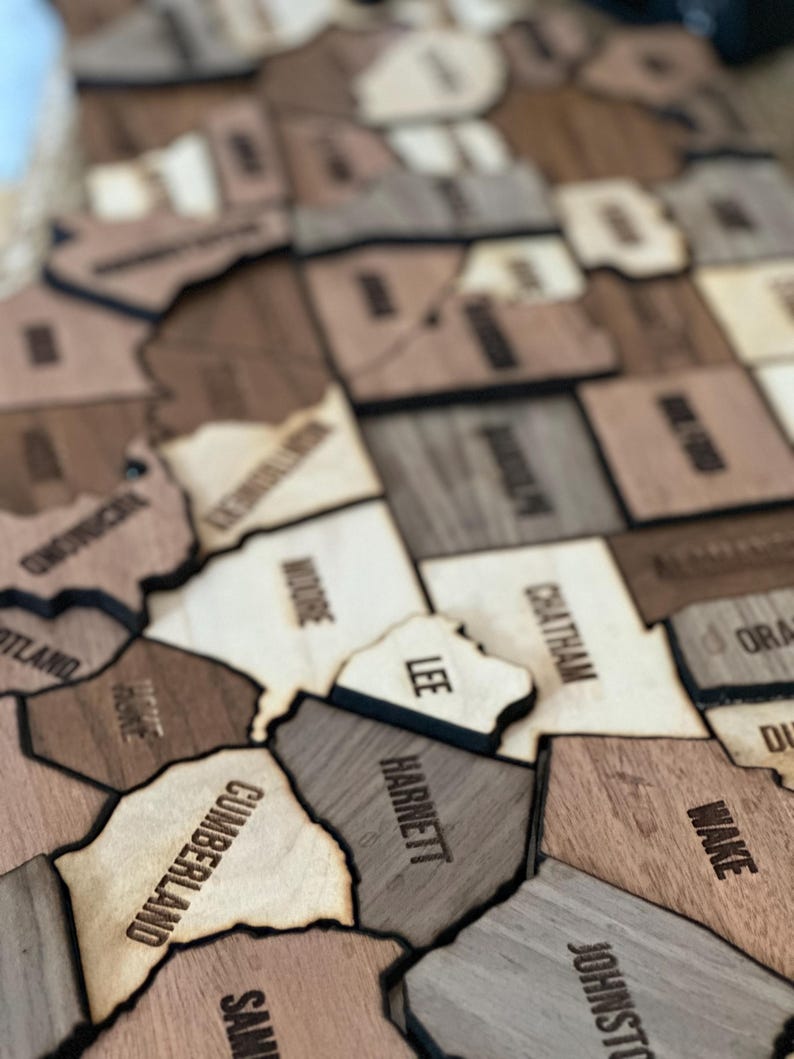 Custom 3D Wooden State Sign With Counties – Personalized Wall Décor - Etsy