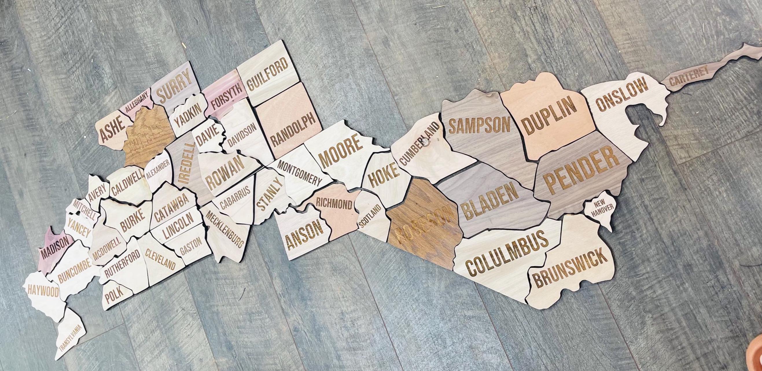 Custom 3D Wooden State Sign With Counties – Personalized Wall Décor - Etsy