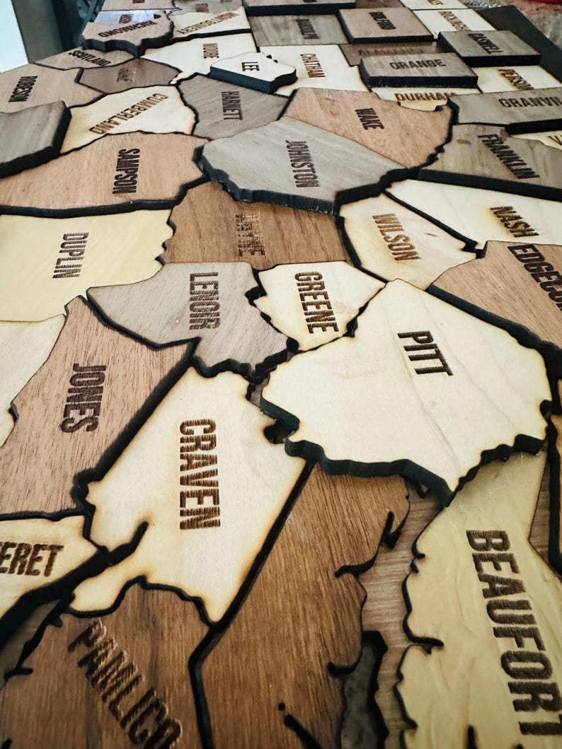 Custom 3D Wooden State Sign With Counties – Personalized Wall Décor - Etsy