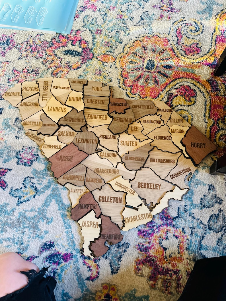 Custom 3D Wooden State Sign With Counties – Personalized Wall Décor - Etsy
