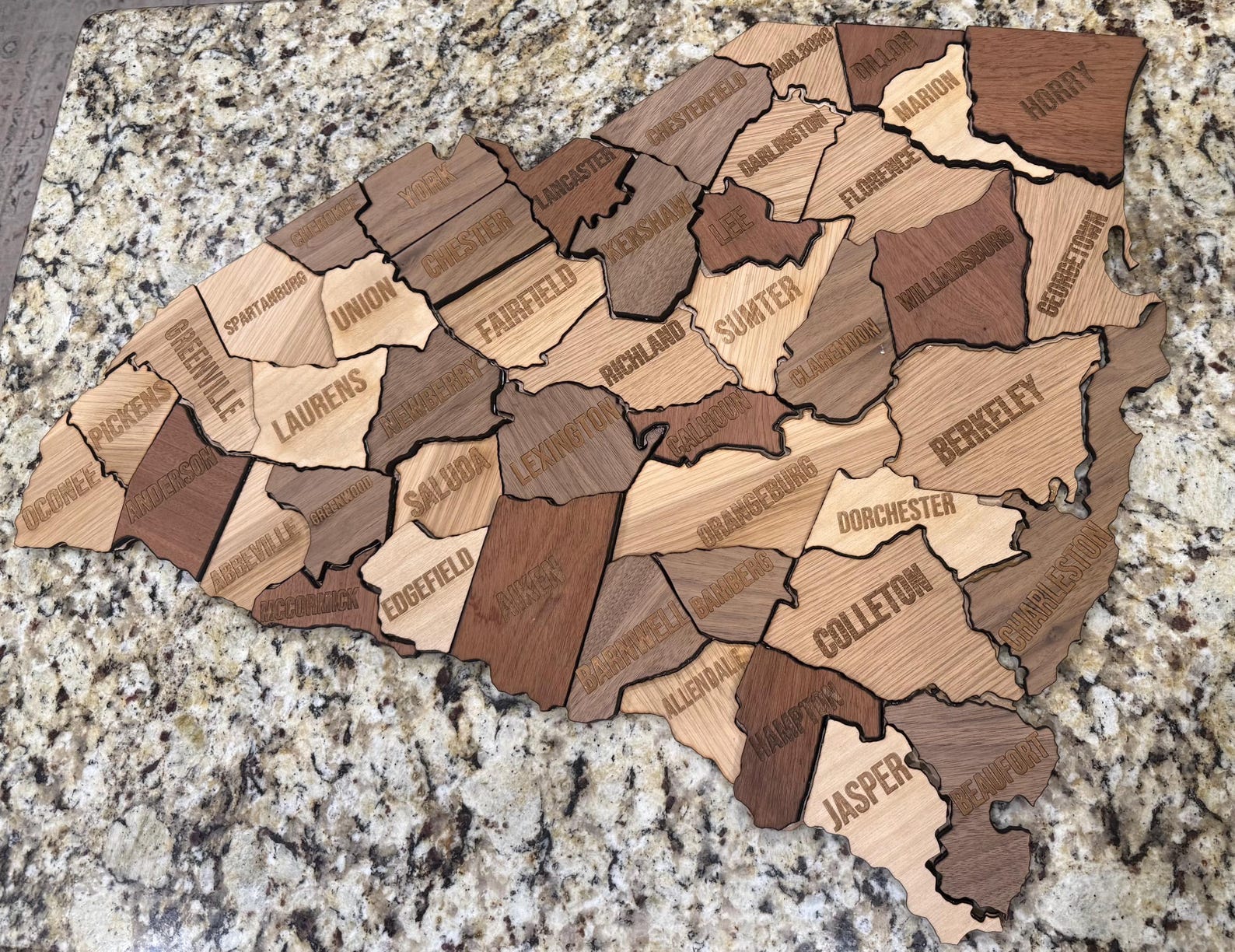Custom 3D Wooden State Sign With Counties – Personalized Wall Décor - Etsy