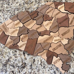 Custom 3D Wooden State Sign With Counties – Personalized Wall Décor - Etsy