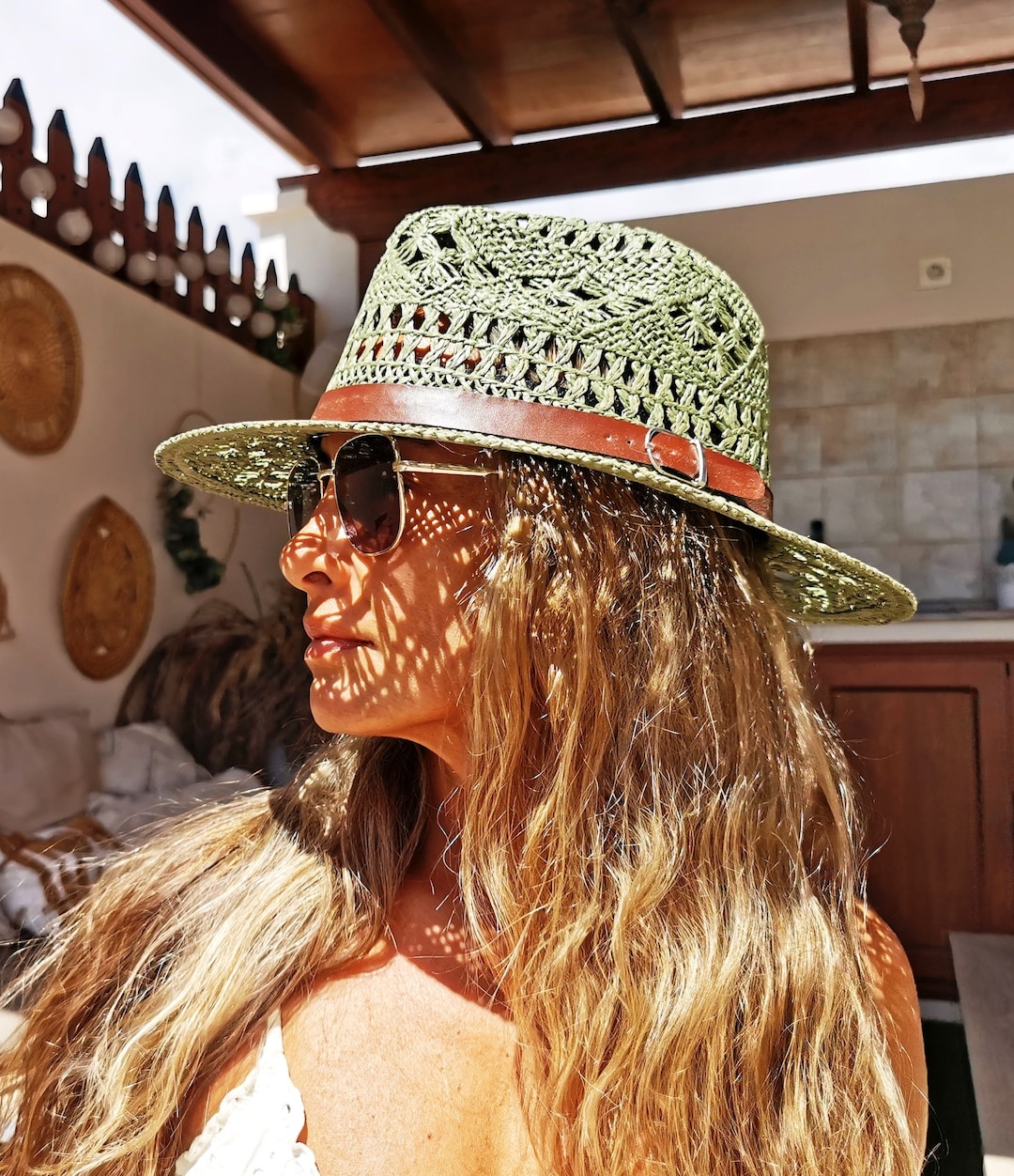 Handmade Straw Sun Hats, Boho Panama Wide Brim Hat, Wide Brimmed Hats ...