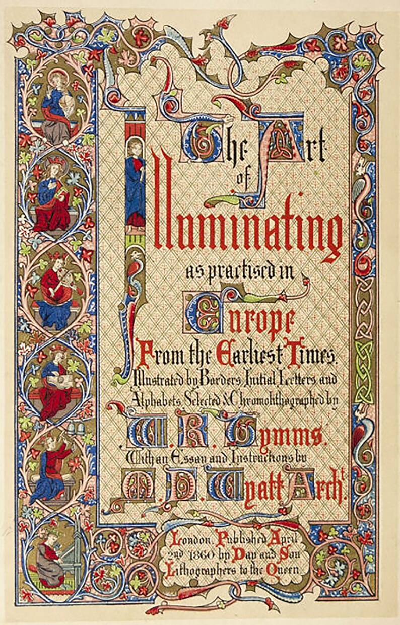 16th Century alphabet A-Z typography illuminated title letter | Etsy