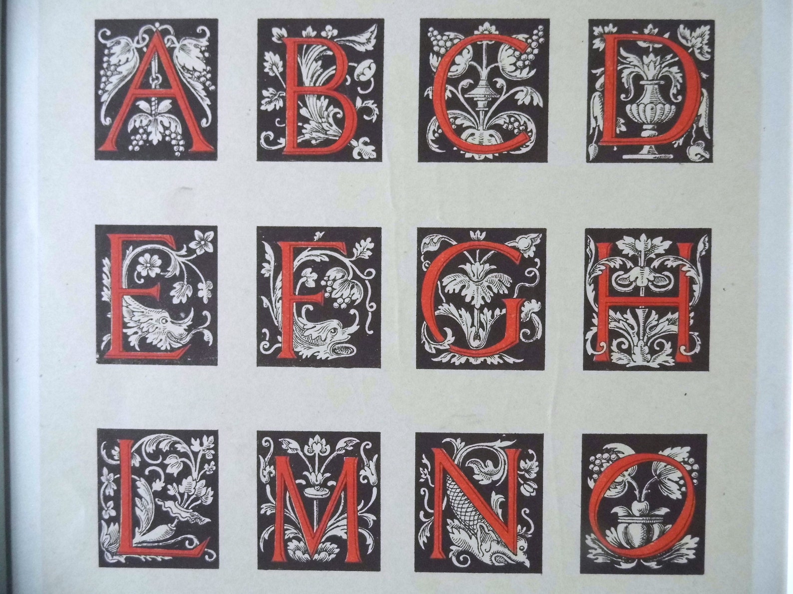 16th Century alphabet A-Z typography illuminated title letter | Etsy