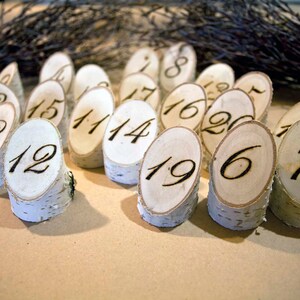 15 Natural Birch Woodburned Table Numbers Wooden Table Numbers- Wedding ...