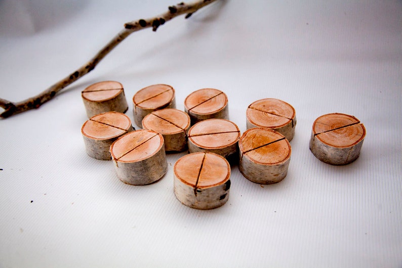 10 Birch Bark Place Card Holders for Weddings, Holiday Table Decor ...