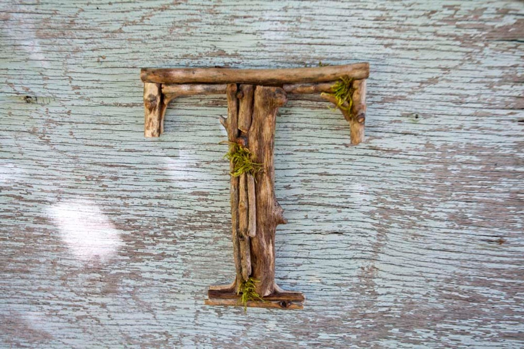 T Driftwood Letters,wooden Wall Letter,rustic Ampersand, Home Art ...