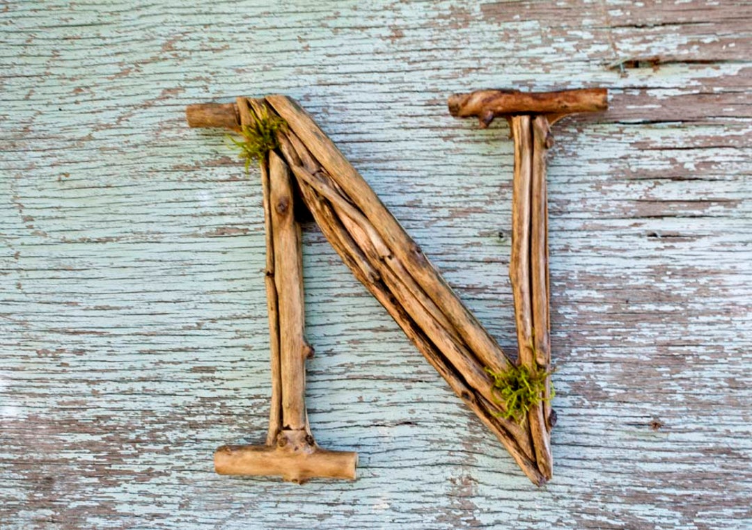 N Driftwood Letters,wooden Wall Letter,rustic Ampersand, Home Art ...