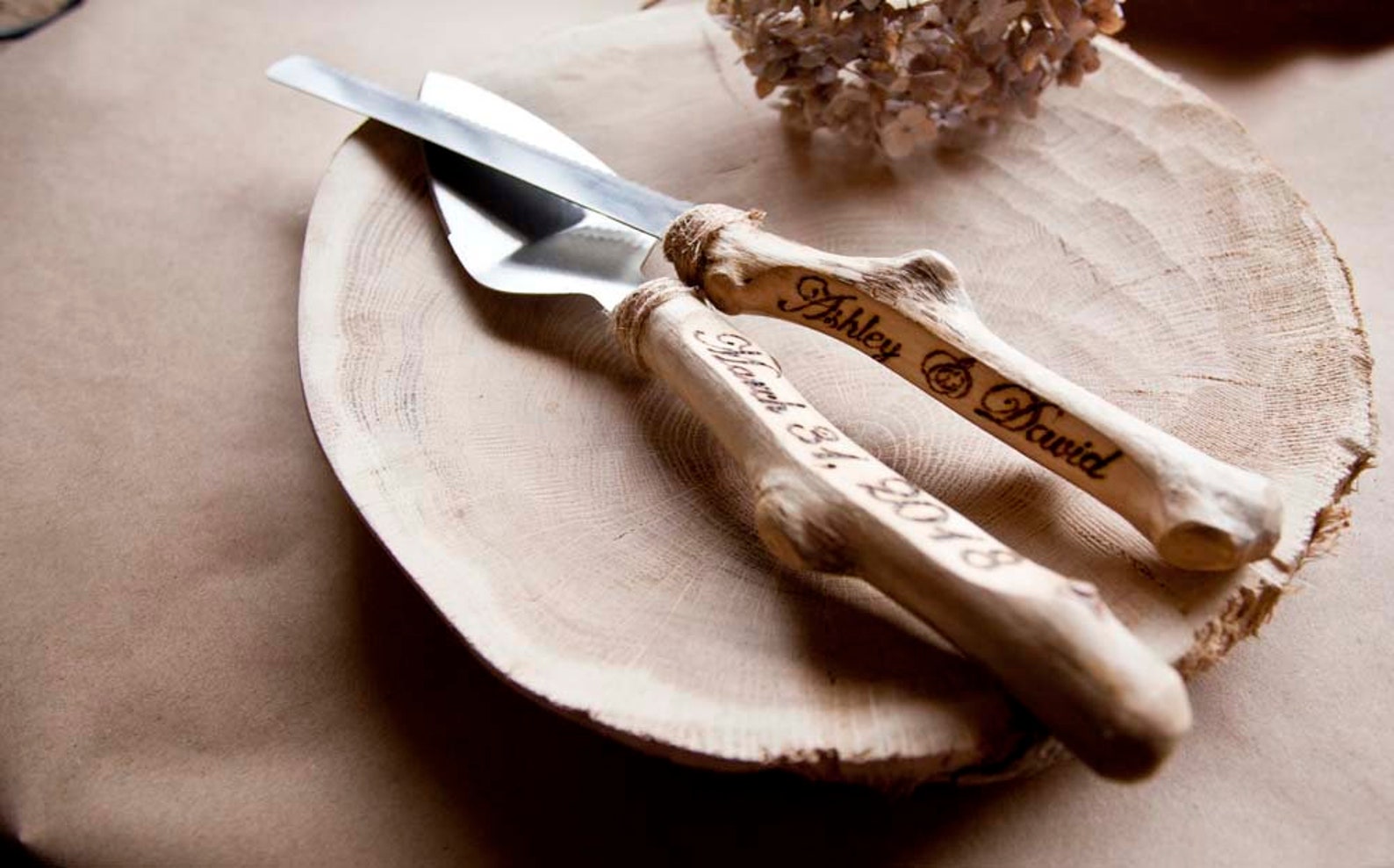 Cake Knife Set/rustic Cake Server/ Wood Wedding Knife/ Wedding Cake Set ...