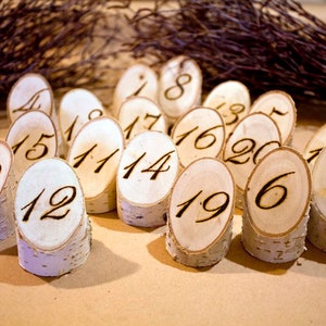 15 Natural Birch Woodburned Table Numbers Wooden Table Numbers- Wedding ...