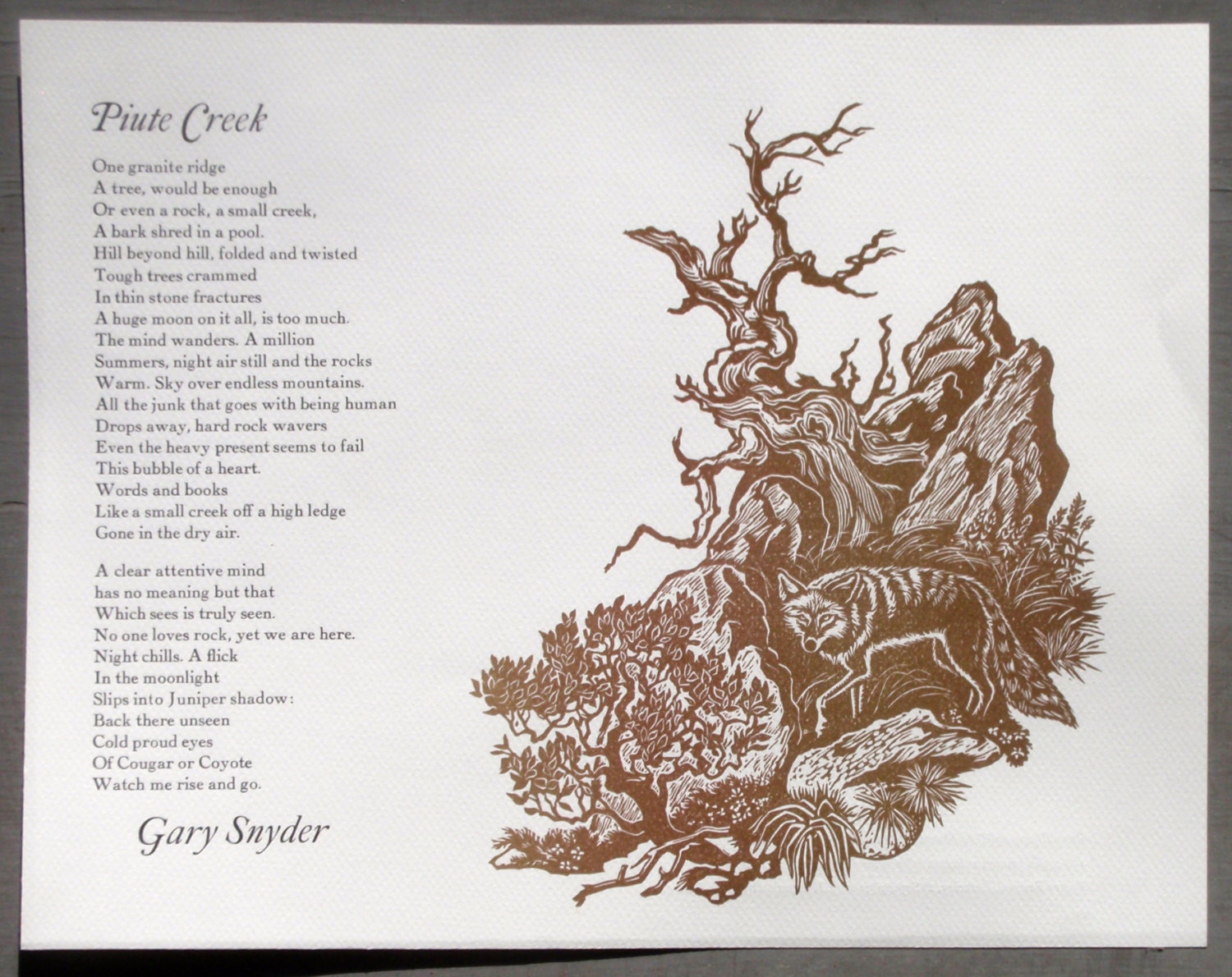 Gary Snyder: Piute Creek - Etsy