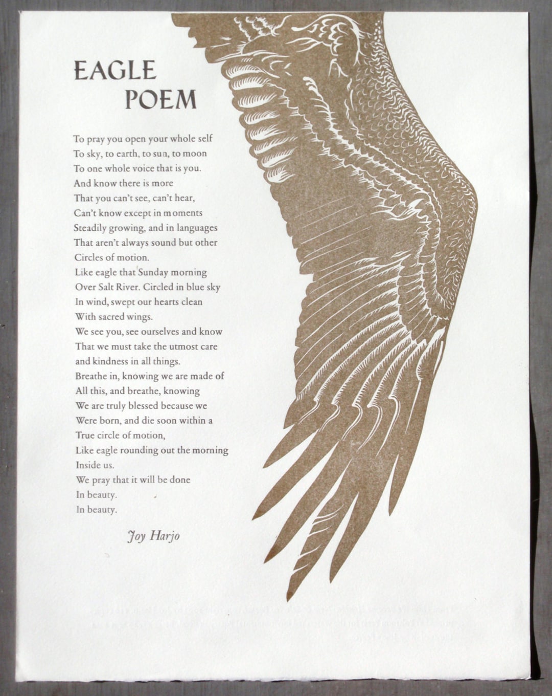 Joy Harjo: Eagle Poem - Etsy