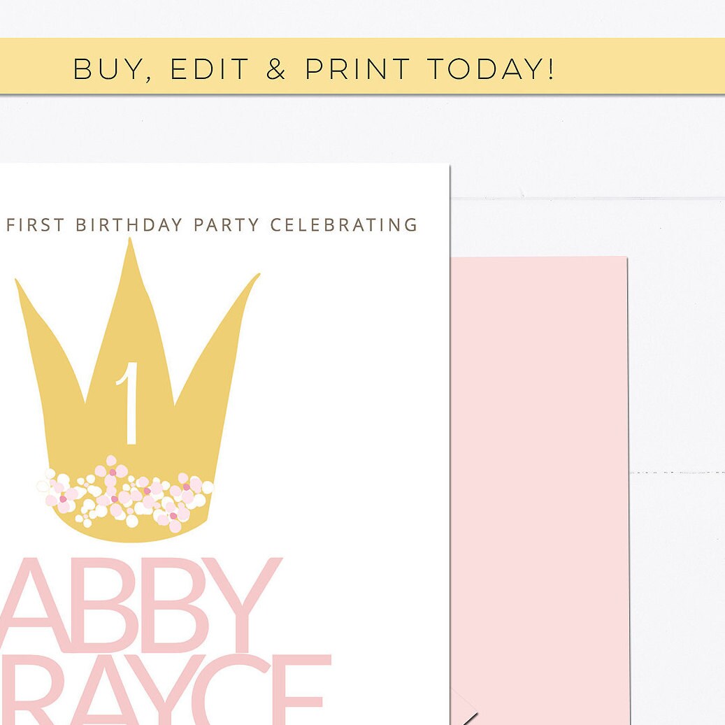 Princess Birthday Crown Template