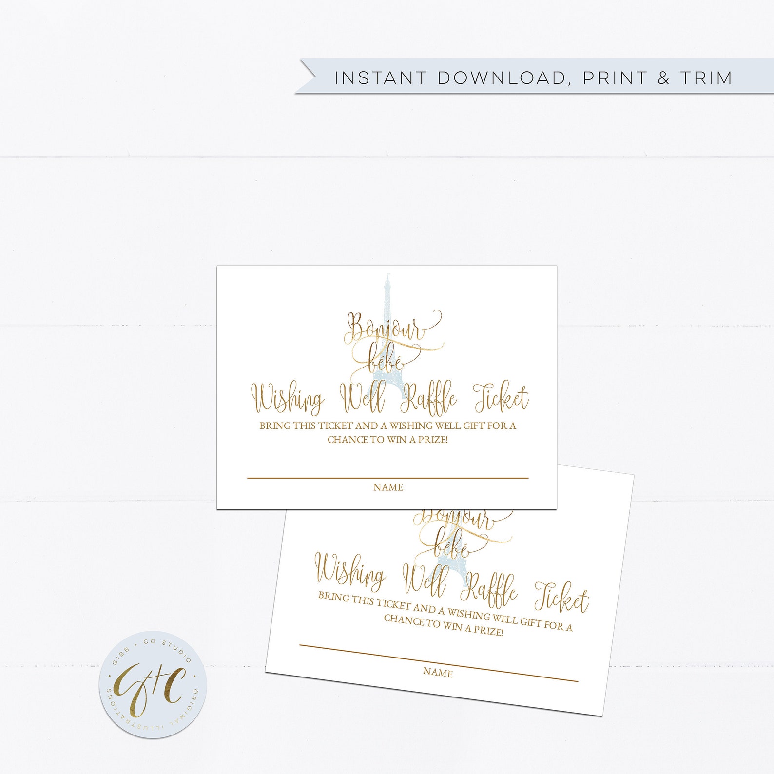 Wishing Well Raffle Ticket Insert French Theme Paris Theme - Etsy
