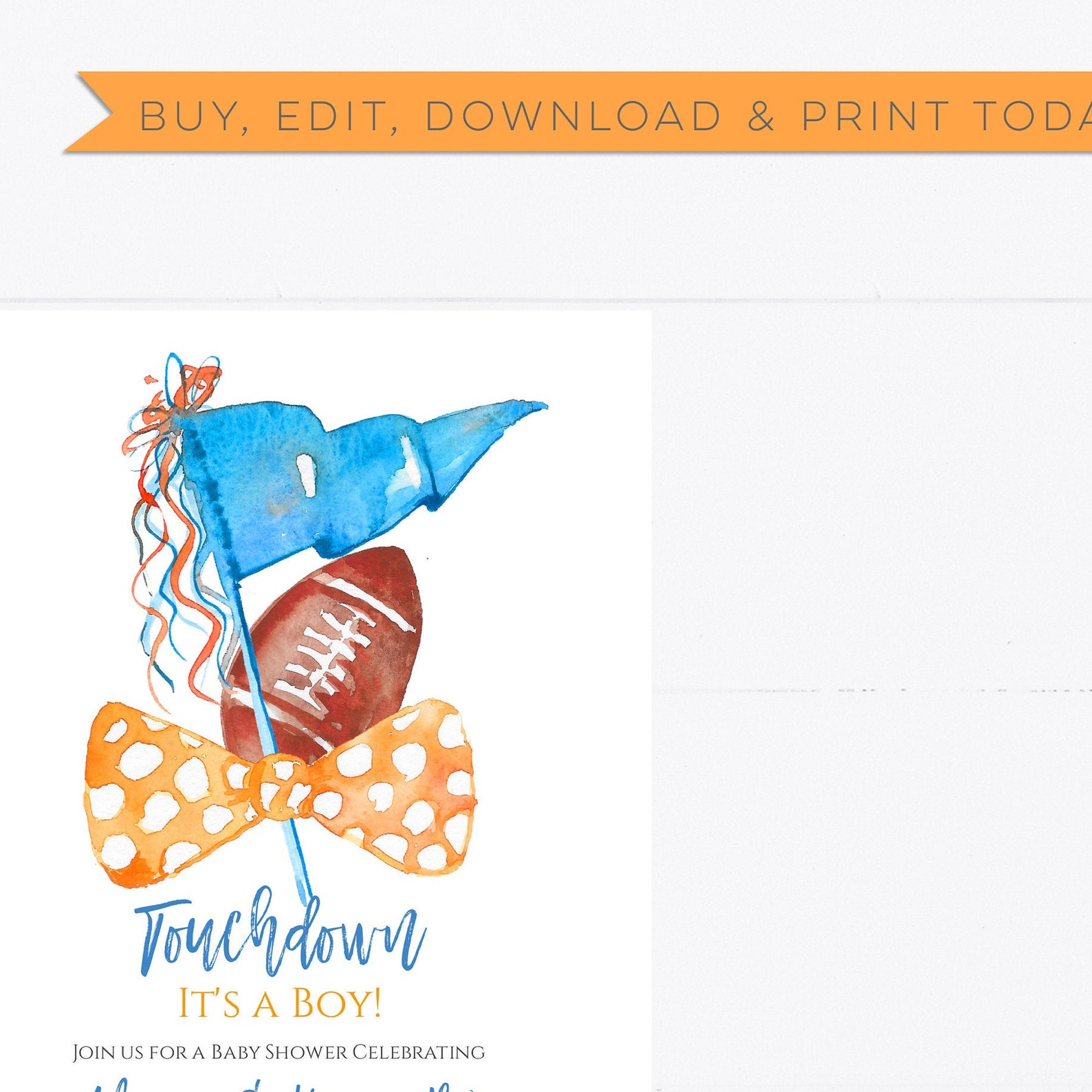 Baby Girl Pink Touchdown Football Baby Shower Invitation - Etsy