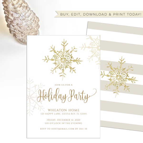 Snowflake Invitation - Etsy