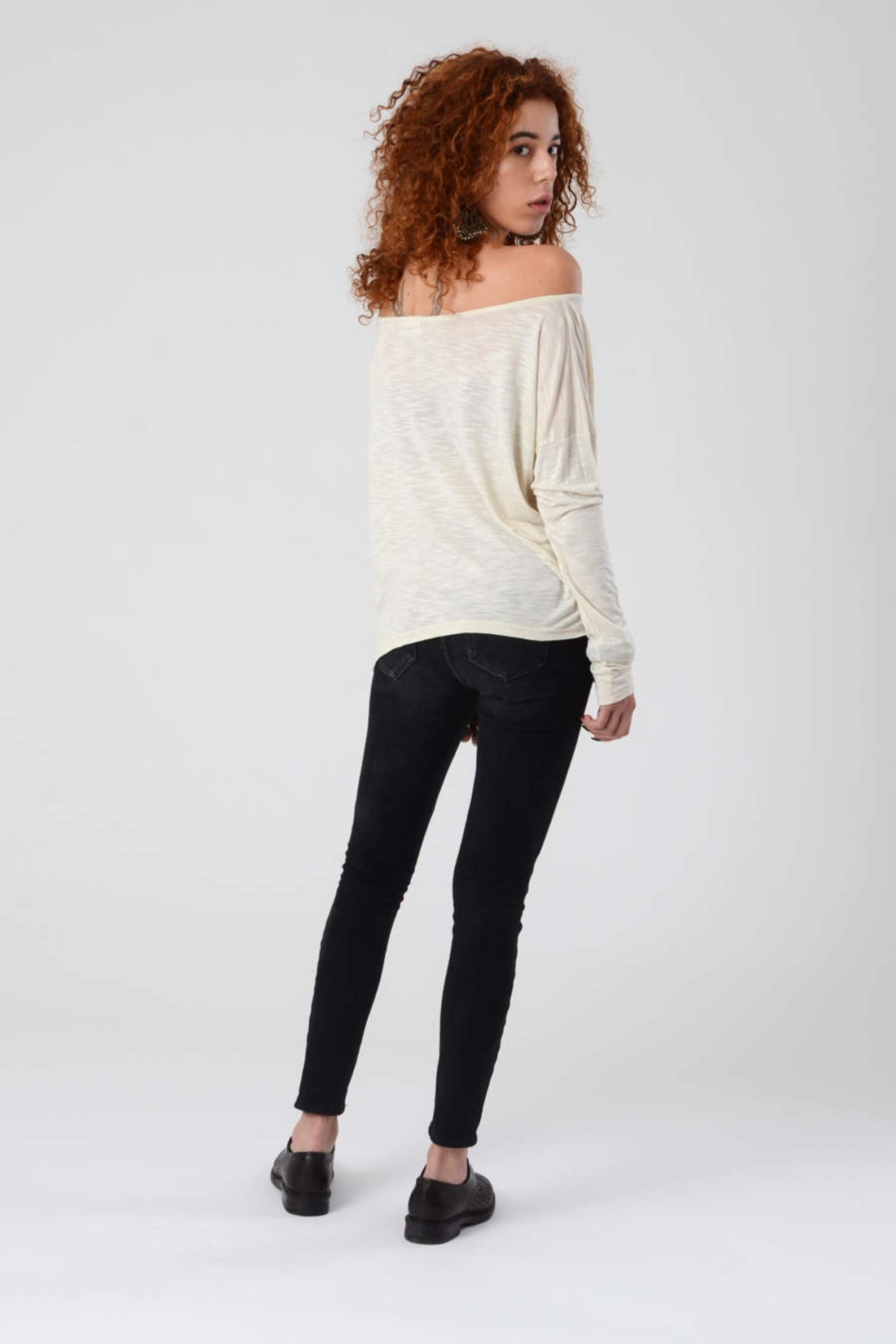 Wide Neck Shirt, Cream Top, Womens Top, Women's Clothing, Boho Top ...