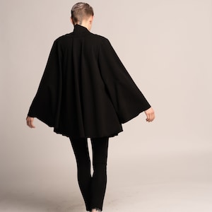 Black Cape Jacket, Evening A-line Jacket, Kimono Elegant Jacket, Flared ...
