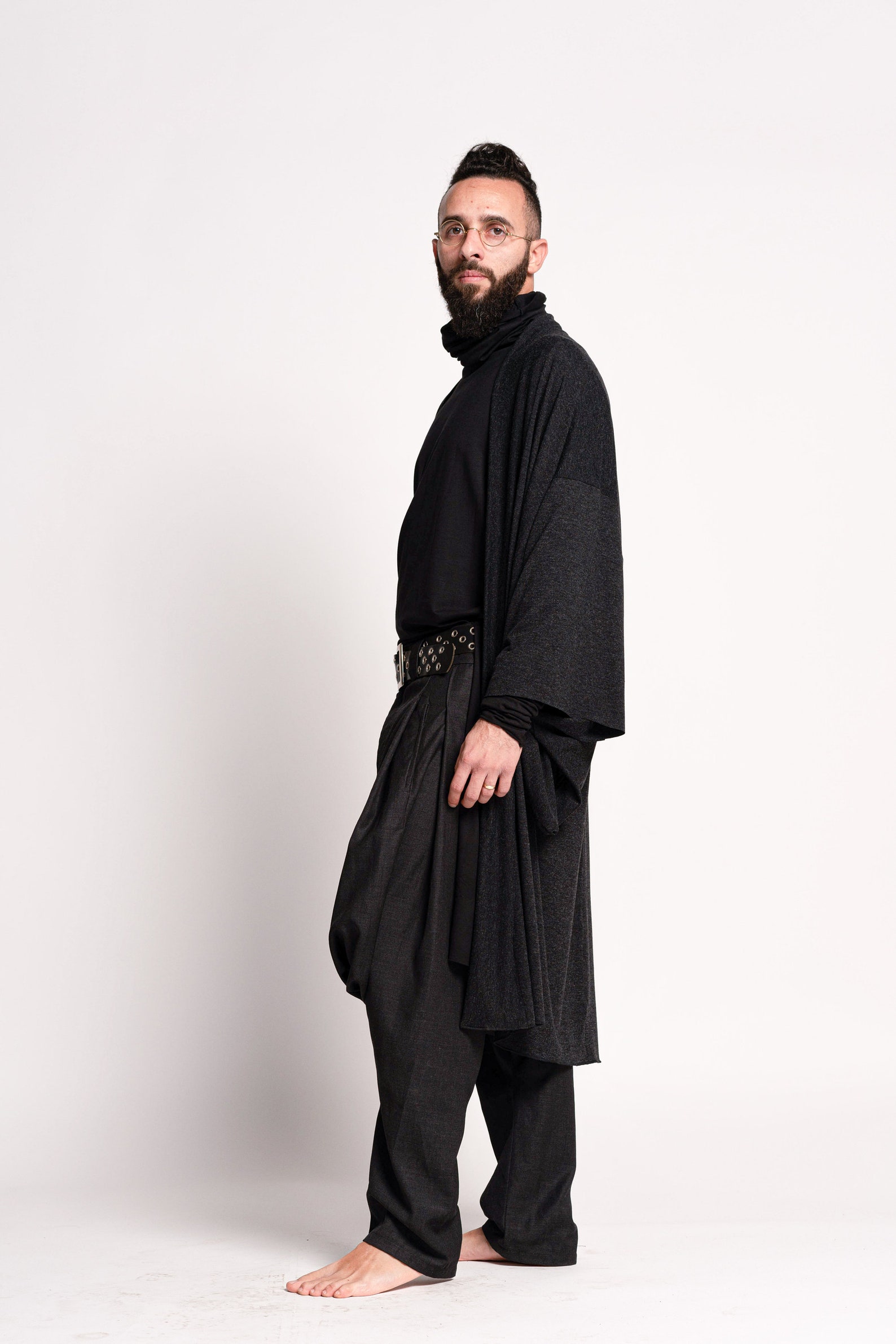 Haori Jacket, Kimono Jacket for Men, Unisex Japanese Haori, Black Urban ...