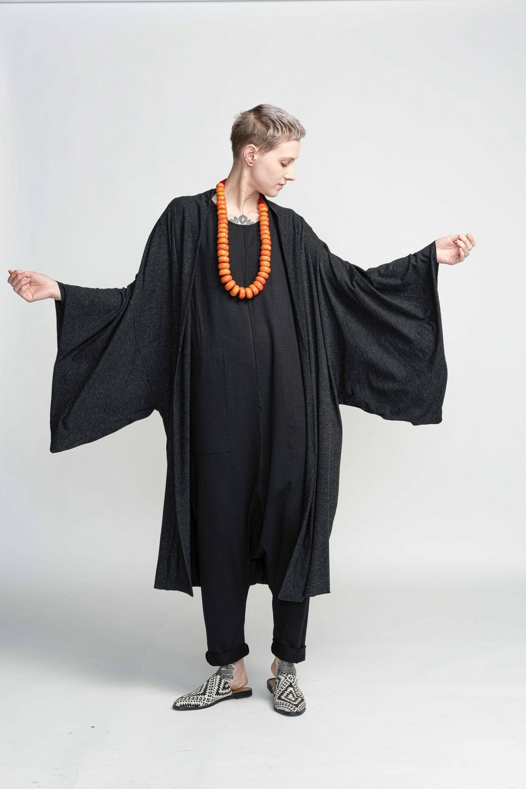 Unisex Japanese Haori, Haori Jacket, Kimono Jacket Haori, Grey Urban ...