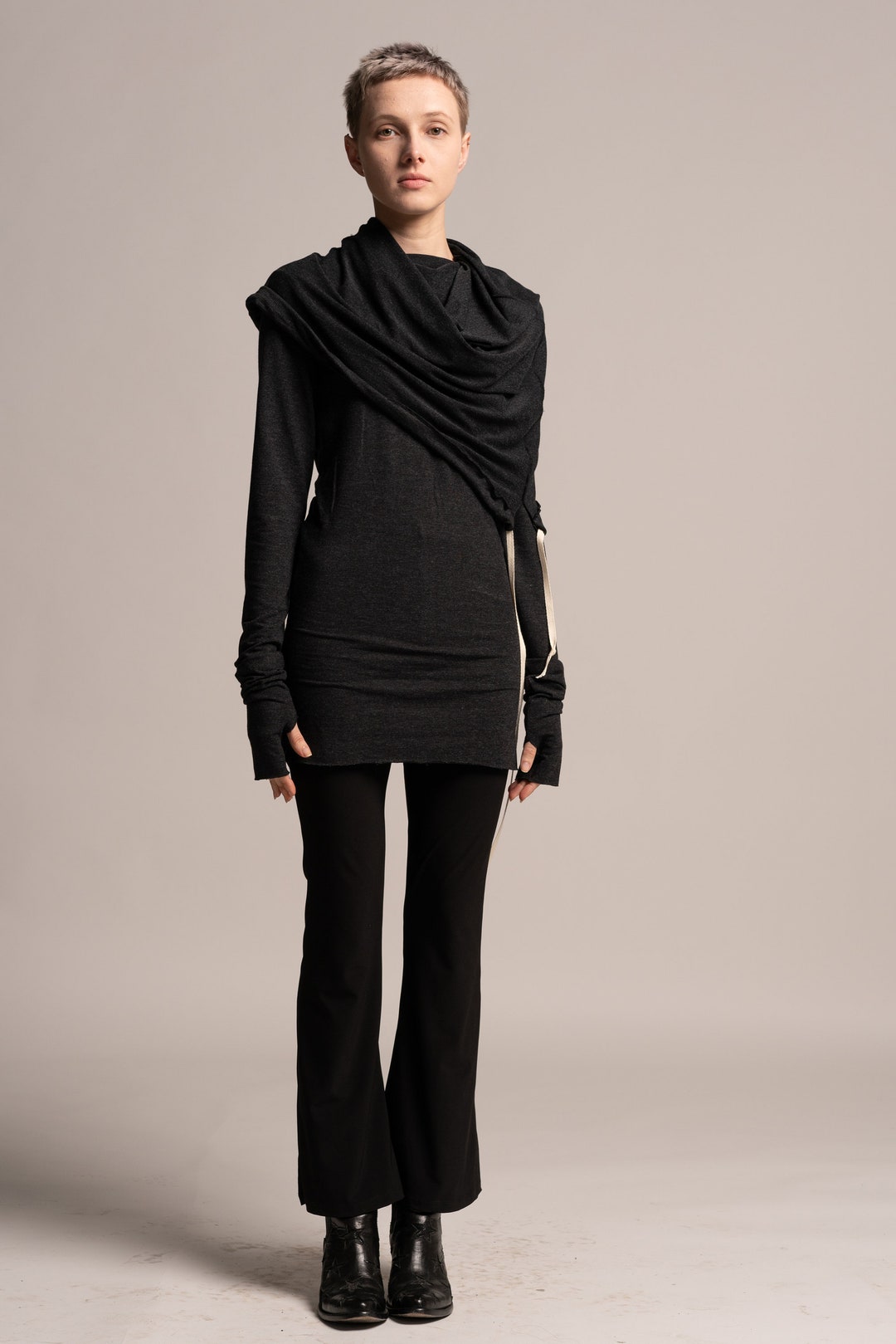 Gray Urban Top Grey Tunic Urban Clothing Women's Hoodie - Etsy