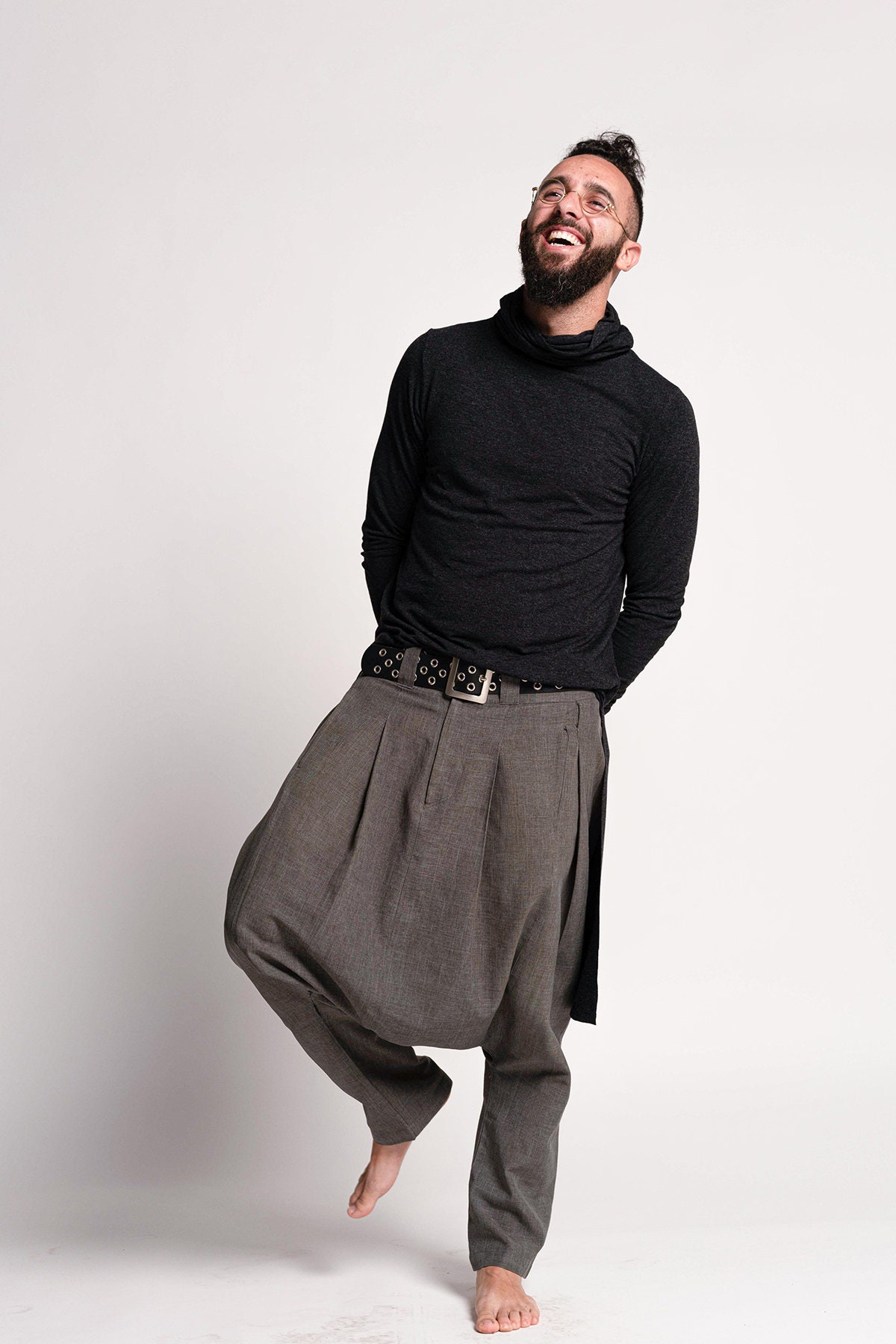 Grey Turtle Neck Men Gray Top Men Blouse Urban Clothing - Etsy