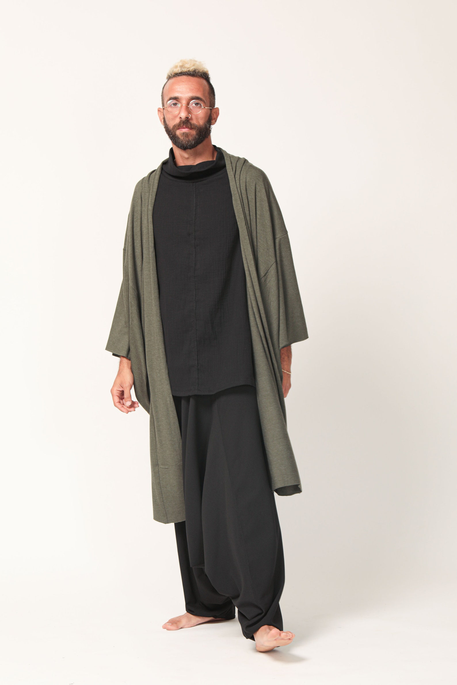 Unisex Green Haori Jacket, Men's Kimono Jacket, Japanese Kimono, Kimono ...