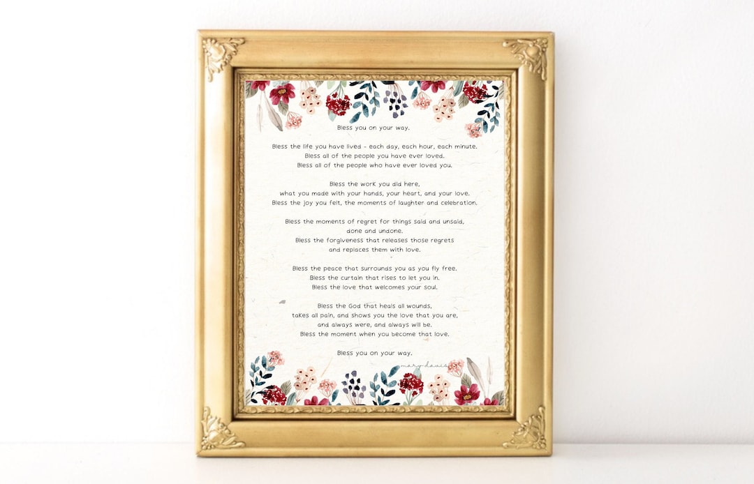 Blessing for the Dying Floral Print / Every Day Spirit / Inspirational ...