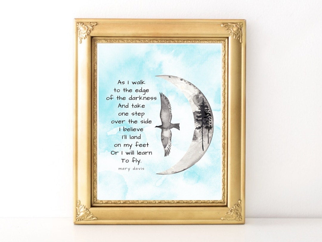 Flying Bird Print / Every Day Spirit / Inspirational Quote / Courage ...